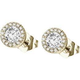 Firetti Paar Ohrstecker »Schmuck Geschenk Gold 585 Ohrschmuck Ohrringe Solitär« mit Zirkonia (synth.) gelbgoldfarben-kristallweiß + kristallweiß...