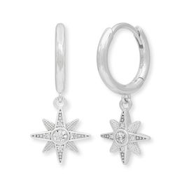 Engelsrufer Damen Paar Creolen &raquo;Twinkle twinkle little Star Stern&laquo; mit Zirkonia (synth.) silber