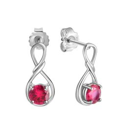 Firetti Paar Ohrstecker »Schmuck Geschenk Silber 925 Ohrschmuck Edelstein Rubin« mit Rubin (synth.) silberfarben-rot + rot Ohrringe in Tropfenform...
