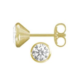 Firetti Paar Ohrstecker »Schmuck Geschenk Gold 333 Ohrschmuck Goldohrschmuck Solitär« mit Zirkonia (synth.) gelbgoldfarben + kristallweiß 5,5 mm...