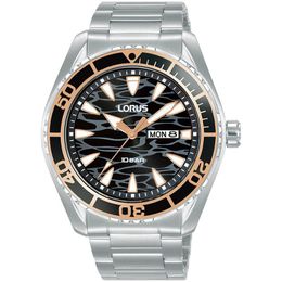 Lorus Herren Lorus Quarzuhr &raquo;Sports&laquo; Armbanduhr, Herrenuhr, Edelstahlarmband, analog, Wochentag, Tag silber