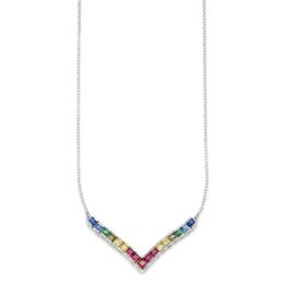 Bruno Banani Kette mit Anhänger »Schmuck Geschenk Silber 925 Halsschmuck Halskette Regenbogen« mit Zirkonia (synth.) silberfarben-mehrfarbig...
