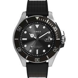 Timex Quarzuhr »HARBORSIDE COAST« Armbanduhr, Herrenuhr, Kunststoffarmband, Datum, bis 10 bar wasserdicht schwarz Geschmackvolle Armbanduhr für Herren