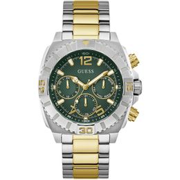 Guess Herren Multifunktionsuhr &raquo;TRACTION&laquo; Quarzuhr, Armbanduhr, Herrenuhr, Datum, 12/24-Std.-Anzeige silber