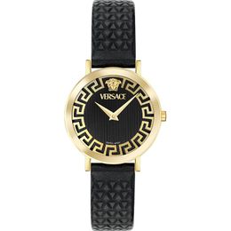 Versace Damen Quarzuhr &raquo;Versace DAEDALUS&laquo; Armbanduhr, Damenuhr, Swiss Made, Lederarmband, analog, Saphirglas schwarz