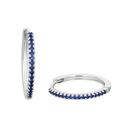 Amor Paar Creolen »2037028« mit Zirkonia (synth.) silberfarben-blau + blau Stylische Creolen für Damen von der beliebten Echtschmuck-Marke Amor