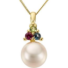 Firetti Kettenanhänger »Schmuck Geschenk Gold 333 Halsschmuck Anhänger für Halskette Edelstein« () mit London Blue Topas, Peridot, Rhodolith - mit...