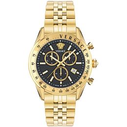 Versace Chronograph »CHRONO MASTER« Quarzuhr, Armbanduhr, Herrenuhr, Datum, Stoppfunktion, Swiss Made goldfarben Extravaganter Chronograph für Herren