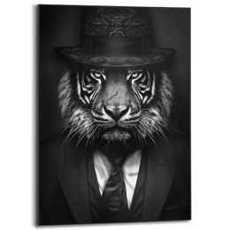 Reinders! Poster »Tiger Man« Hobbyraum - Hut - Kostüm - Schwarz-Weiß - MDF - Tiere - 50x70 cm Farbe Bild(er): Schwarz-Weiß