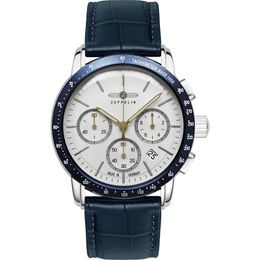 Zeppelin Chronograph »New York« Quarzuhr, Armbanduhr, Herrenuhr, Made in Germany, analog, Tag dunkelblau-weiß 0 Trendstarker Herrenchronograph