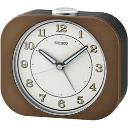 Seiko Quarzwecker »QHE195B« Wecker, Schlafzimmer, Geschenkidee, Piepalarm, durchlaufende Sekunde braun 0 Praktischer Wecker