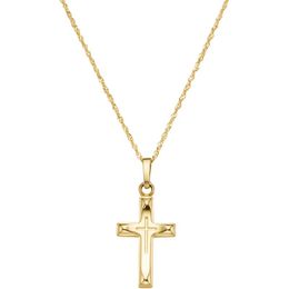 Firetti Kette mit Anhänger »Schmuck Geschenk Gold 375 Halsschmuck Halskette Goldkette Kreuz« gelbgoldfarben Ein schlichtes Kreuz mit feinen...