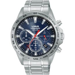 Lorus Herren Lorus Chronograph Armbanduhr, Herrenuhr, Solar, Datum, Edelstahlarmband silber