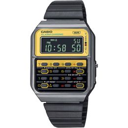 CASIO VINTAGE Chronograph Quarzuhr, Armbanduhr, Damen, Herren, retro, Taschenrechner, digital schwarz-schwarz, gelb Cooler Chronograph