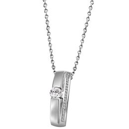 Firetti Kette mit Anhänger »Schmuck Geschenk Silber 925 Halsschmuck Halskette Ankerkette Solitär« mit Zirkonia (synth.) silberfarben-kristallweiß...