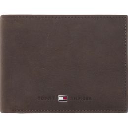 Tommy Hilfiger Geldbörse »JOHNSON CC FLAP AND COIN POCKET« aus hochwertigem Leder dunkelbraun