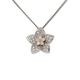 Firetti Kettenanhänger »Schmuck Geschenk Gold 585 Halsschmuck Anhänger für Halskette Blume« () mit Brillanten rotgoldfarben-weißgoldfarben-weiß +...