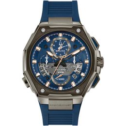 Bulova Chronograph Armbanduhr, Quarzuhr, Herrenuhr, bis 30 bar wasserdicht, Saphirglas blau Sportiver Chronograph für Herren