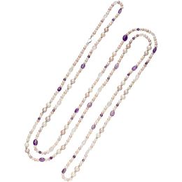Firetti Perlenkette »Schmuck Geschenk Silber 925 Halsschmuck Halskette« Made in Germany - mit Amethyst, Rosenquarz - mit Süßwasserzuchtperle...