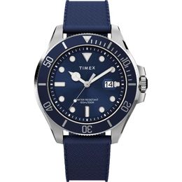 Timex Quarzuhr »HARBORSIDE COAST« Armbanduhr, Herrenuhr, Kunststoffarmband, Datum, bis 10 bar wasserdicht dunkelblau Geschmackvolle Armbanduhr für...
