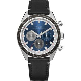 Timex Chronograph »WATERBURY TRADITIONAL« Quarzuhr, Armbanduhr, Herrenuhr, Lederarmband, Stoppfunktion, Datum schwarz Modischer Chronograph für Herren