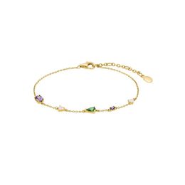 Amor Armband »2033579« mit Zirkonia (synth.) gelbgoldfarben-lila-kristallweiß-grün + lila-kristallweiß-grün 19 cm Farbenfrohes Damen Armband von...