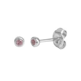 Firetti Paar Ohrstecker »Schmuck Geschenk Silber 925 Ohrschmuck« mit Zirkonia (synth.) silberfarben-rosa + rosa 3 mm Basic Ohrstecker