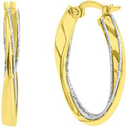 Firetti Paar Creolen »Schmuck Geschenk Gold 375 Ohrschmuck Ohrringe Bicolor« gelbgoldfarben-weißgoldfarben 19 mm Diese edlen Gelbgold Creolen...