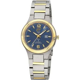 ETT Funkuhr »Everest Lady« Armbanduhr, Solar, Damenuhr, analog, automatischer Kalender, Tag silberfarben-goldfarben Elegante Damenarmbanduhr