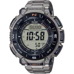 Casio PRO TREK Chronograph Quarzuhr, Armbanduhr, Herrenuhr, Solar, Stoppfunktion, Weltzeit titansilberfarben 0 Exquisiter Chronograph für Herren
