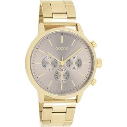 Oozoo Quarzuhr Armbanduhr, Herrenuhr, Edelstahlarmband, analog goldfarben-champagnerfarben Elegante Herrenarmbanduhr