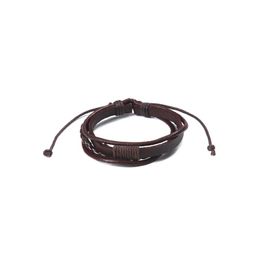 Firetti Lederarmband »lässiger Stil, mehrreihig in teilweise geflochtenem Design« dunkelbraun 24 cm MännerSchmuck für einen sportlichen Look