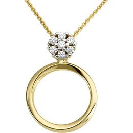 Firetti Kettenanhänger »Schmuck Geschenk Gold 333 Halsschmuck Anhänger Kreis rund bicolor« () mit Brillanten gelbgoldfarben-weißgoldfarben + Wweiss...
