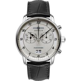 Zeppelin Chronograph »Friedrichshafen Big Date« Armbanduhr, Herrenuhr, Made in Germany, analog, Tag, Stoppfunktion schwarz Stilvoller...
