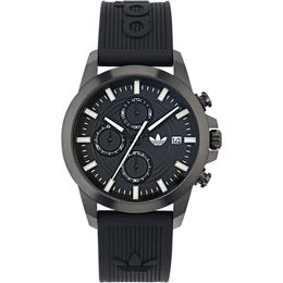 adidas originals Chronograph »EXPRESSION TWO CHRONO« Quarzuhr, Armbanduhr, Herrenuhr, Damenuhr, unisex, Silikonarmband schwarz Geschmackvoller...