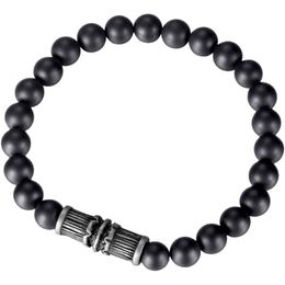 Firetti Armband »Schmuck Geschenk Edelstahl Armschmuck Natursteinkette Designelement« mit Onyx altsilberfarben-schwarz + schwarz 21 cm Zeitlos...
