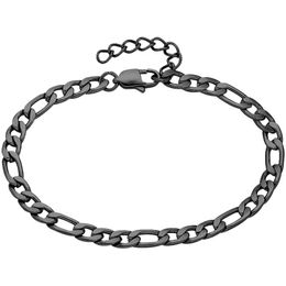 ANISTON JEWELRY & WATCHES Armband &raquo;Schmuck Geschenk Armschmuck Edelstahl&laquo; schwarz 22 cm Modischer Armschmuck in Figarokettengliederung