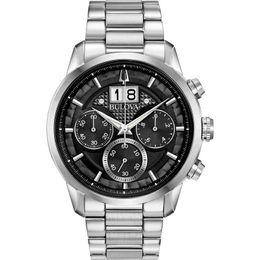 Bulova Chronograph »Sutton« Armbanduhr, Quarzuhr, Herrenuhr, Edelstahlarmband, Tag silberfarben Stilvoller Herrenchronograph