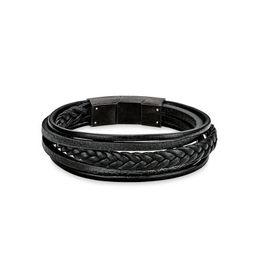 s.Oliver Lederarmband »9038244« schwarz 21,5 cm Sportlich lässiges Armband