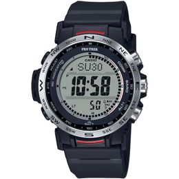 Casio PRO TREK Funkchronograph Quarzuhr, Armbanduhr, Herrenuhr, Funk, Solar, Stoppfunktion, Weltzeit schwarz-grau Sportiver Funkchronograph f&uuml;r Herren