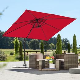 Schneider Schirme Ampelschirm »Rhodos Junior« rot, quadratisch, ohne Wegeplatten rot Obermaterial: 100% Polyester