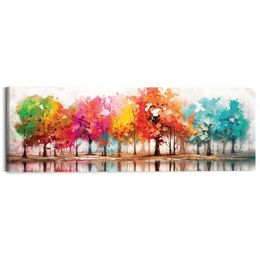 Reinders Deco-Panel &raquo;Farbenfroher Wald&laquo; Wohnzimmer - Mehrfarbig - MDF - Wald - 118x40 cm bunt
