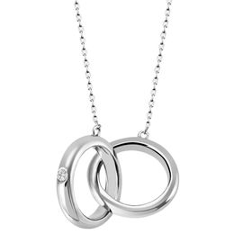Firetti Kette mit Anhänger »Schmuck Geschenk Silber 925 Halsschmuck Halskette Ankerkette Solitär« mit Zirkonia (synth.) silberfarben-kristallweiß...