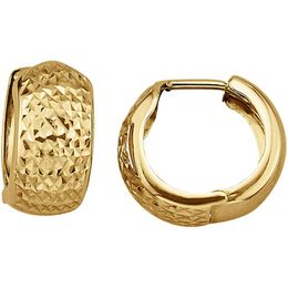 Firetti Paar Creolen »Schmuck Geschenk Gold 375 Ohrschmuck Ohrringe Struktur« gelbgoldfarben 15,8 mm Diese edlen Gelbgold Creolen sind die passende...