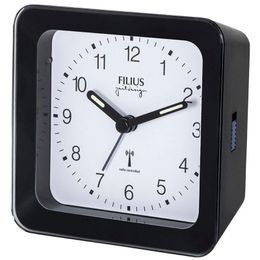 FILIUS zeitdesign Funkwecker Wecker, Schlafzimmer, Leuchtzeiger, Beleuchtung, Weckwiederholung schwarz-wei&szlig; Praktischer Funkwecker