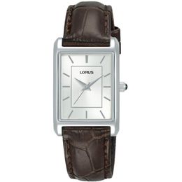 Lorus Quarzuhr Armbanduhr, Damenuhr, Lederarmband dunkelbraun-silberfarben Edle Armbanduhr f&uuml;r Damen