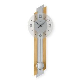 AMS Pendelwanduhr »W7207/18« Quarzuhr, Holzgehäuse, Buche, Esszimmer, Wohnzimmer, Made in Germany silberfarben-buchefarben Trendige Pendelwanduhr