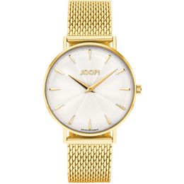 JOOP! Quarzuhr Armbanduhr, Damenuhr, analog, Edelstahlarmband goldfarben-silberfarben Elegante Damenarmbanduhr