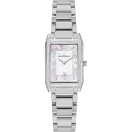 Jacques Lemans Quarzuhr &raquo;Torino&laquo; Armbanduhr, Damenuhr, Edelstahlarmband, Perlmutt, Tag, Glaskristalle silberfarben Stilsichere Armbanduhr f&uuml;r Damen