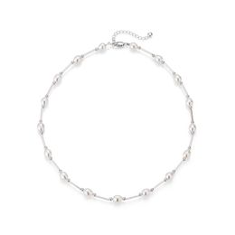 Firetti Perlenkette »Schmuck Geschenk Halsschmuck Halskette Halsreif Collier Perle« Made in Germany - mit Süßwasserzuchtperle silberfarben-weiß...